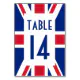 Union Jack with Blue Number Table Number | Zazzle
