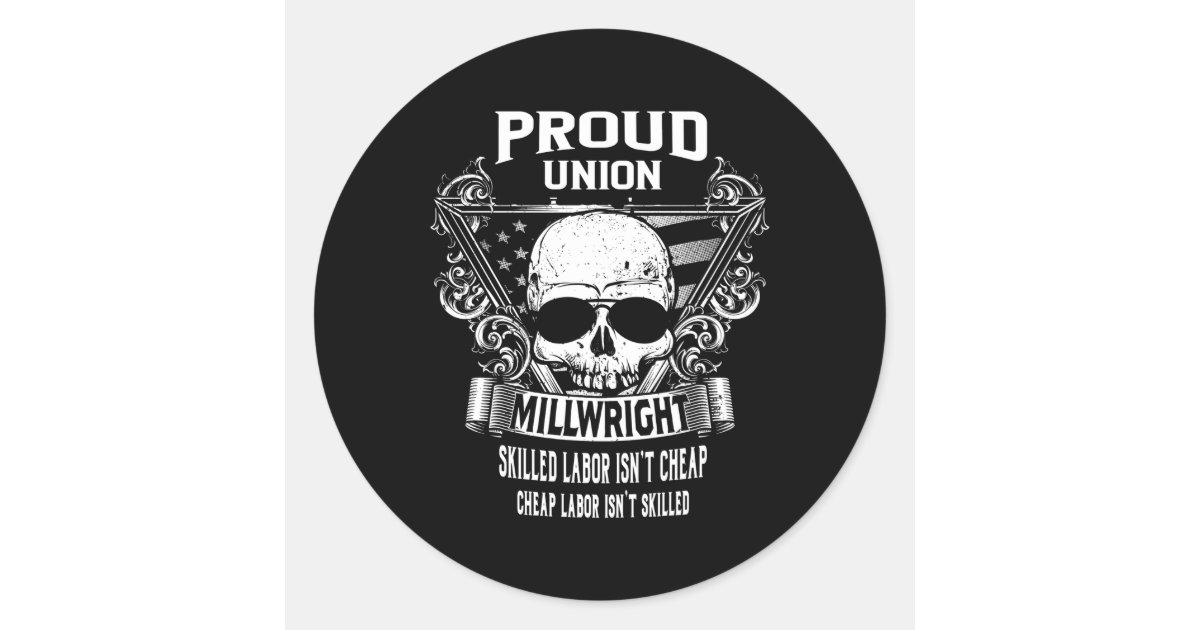 Union Millwright Classic Round Sticker | Zazzle