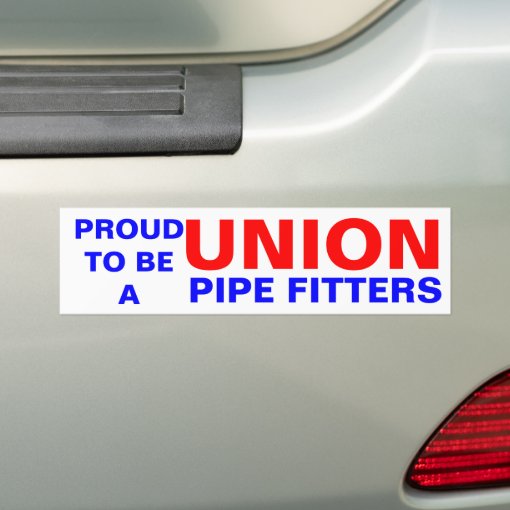 UNION PIPE FITTER BUMPER STICKER | Zazzle