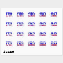 UNION PLUMBER CLASSIC ROUND STICKER | Zazzle