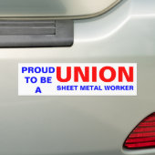 UNION SHEET METAL WORKER BUMPER STICKER | Zazzle