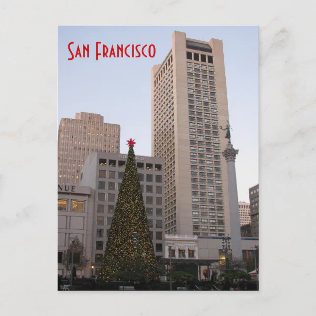 Union Square Christmas- San Francisco Holiday Postcard | Zazzle