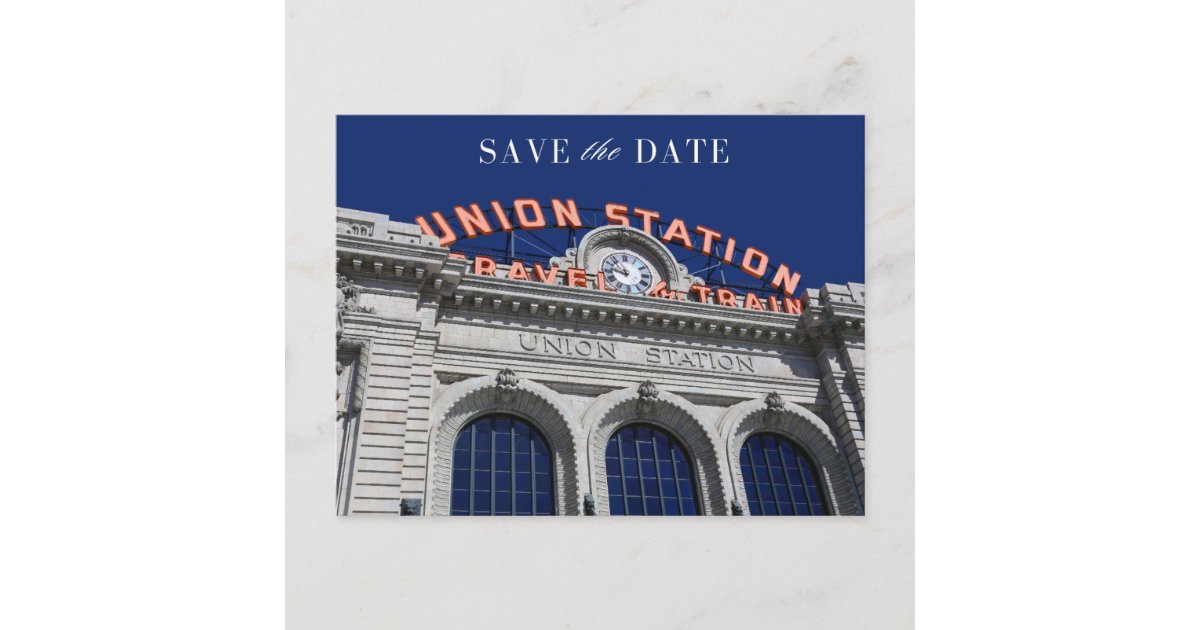 Union Station Chicago Wedding Save the Date Announcement Postcard | Zazzle