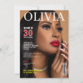 Unique 30th Birthday Custom Photo Magazine Cover Invitation | Zazzle