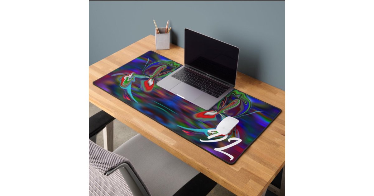 Unique Abstract Colorful Marble Liquid Desk Mat | Zazzle