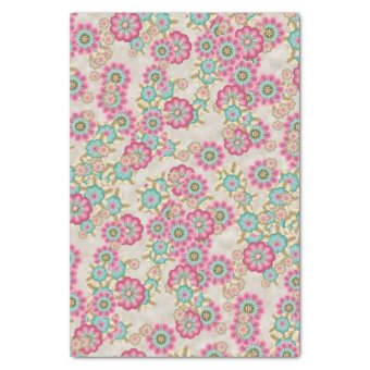 Unique Abstract Japanese Flowers Art Pattern Tissue Paper | Zazzle