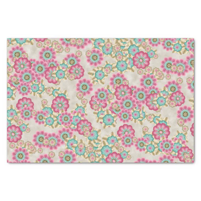 Unique Abstract Japanese Flowers Art Pattern Tissue Paper | Zazzle
