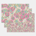 Unique Abstract Japanese Flowers Art Pattern Wrapping Paper Sheets | Zazzle