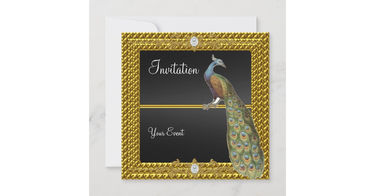 Unique and Elegant Black Gold Invitation | Zazzle