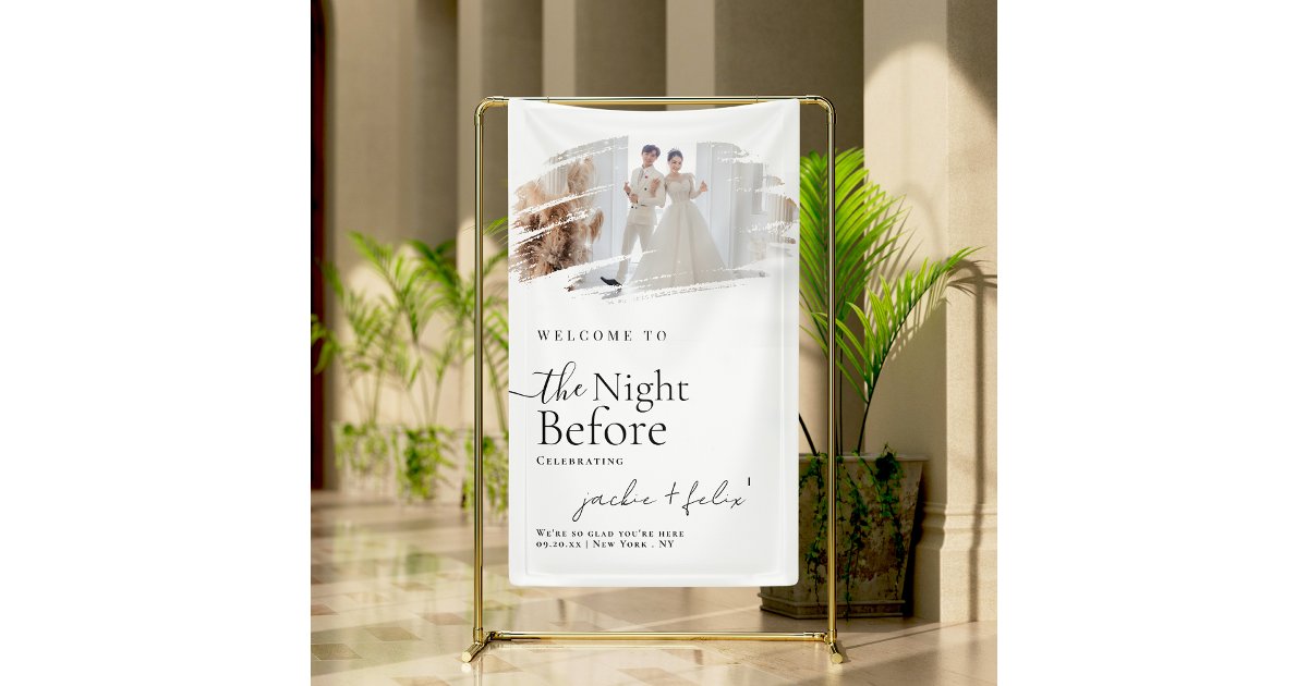 Unique And Elegant Dinner Rehearsal Welcome Banner | Zazzle