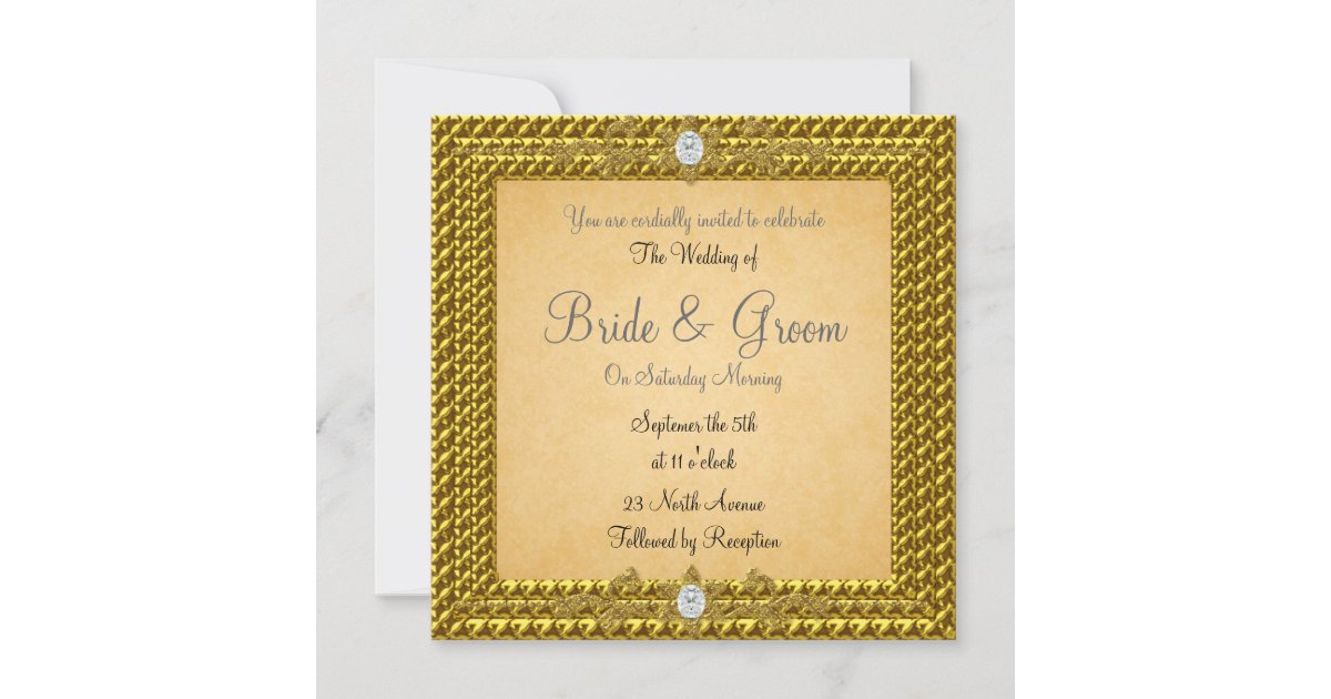 Unique and Elegant Gold Wedding Invitation | Zazzle