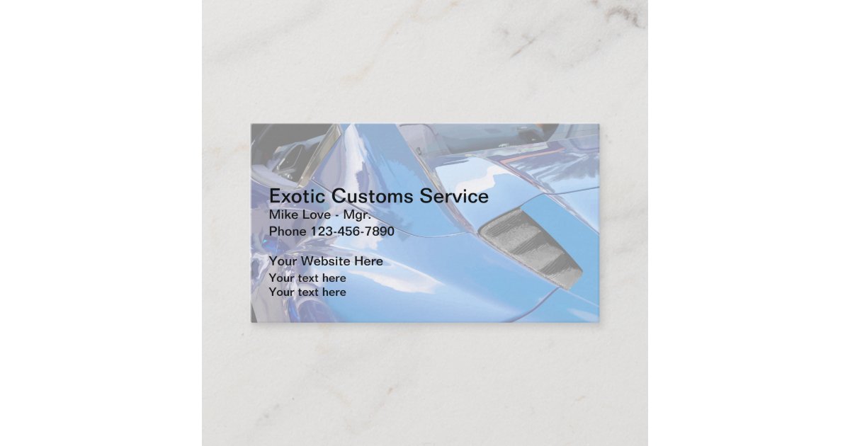 Unique Automotive Exotic Car Business Card | Zazzle