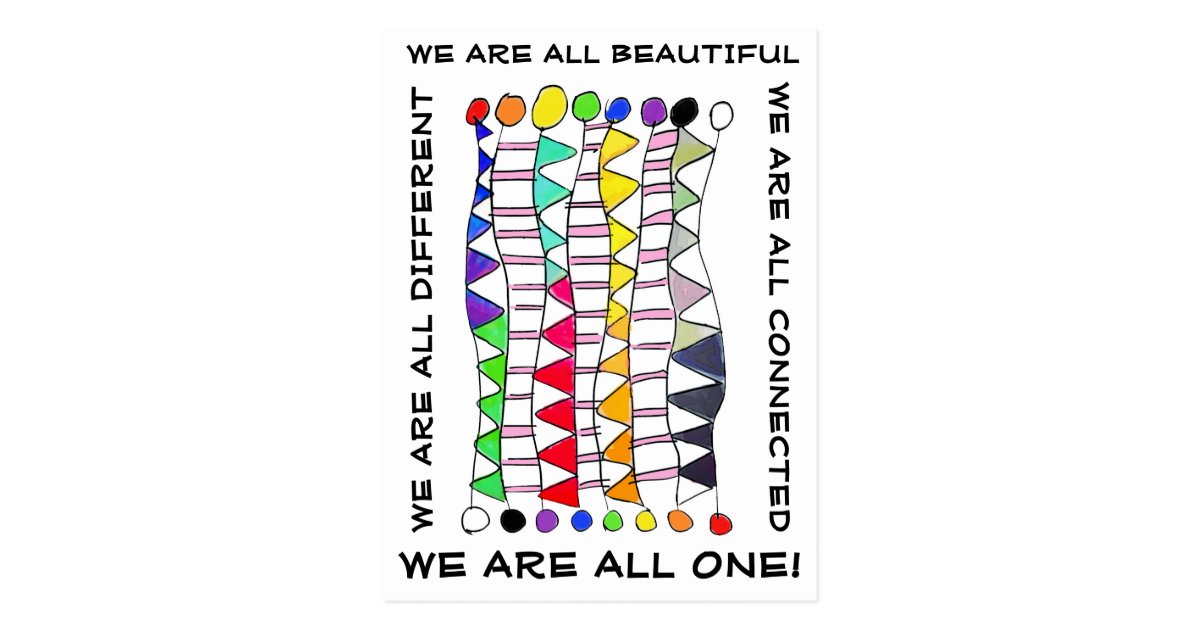 Unique beautiful & one diversity celebration postcard | Zazzle.com