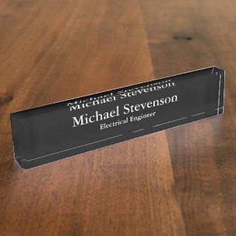 Unique Black Electrical Engineer Desk Nameplate | Zazzle