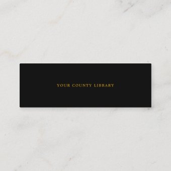Unique Black & Gold Library Bookmark Business Card | Zazzle