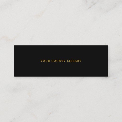 Unique Black & Gold Library Bookmark Business Card | Zazzle