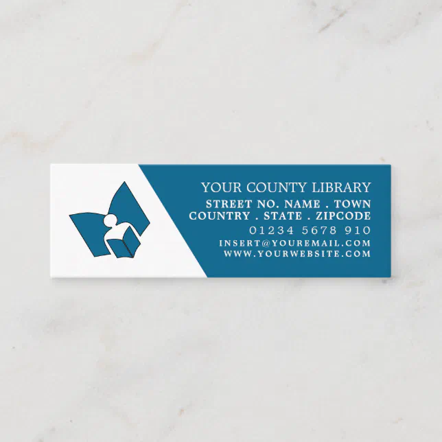 Unique Blue Library Bookmark Business Card | Zazzle