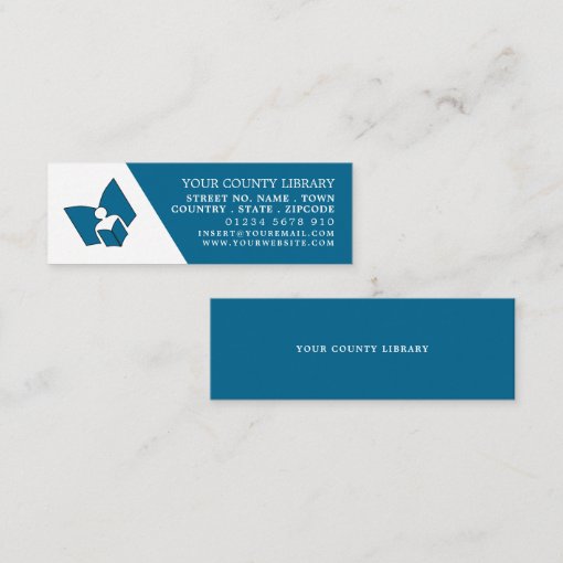 Unique Blue Library Bookmark Business Card | Zazzle