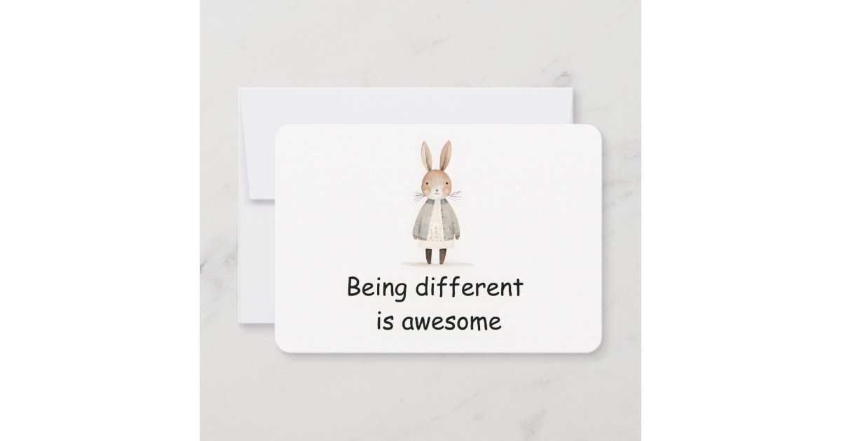 Unique Bunny Woodland Animal Affirmation Card | Zazzle