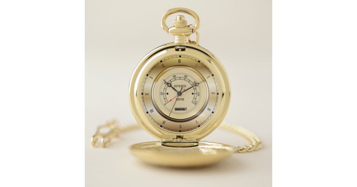 Unique Car Speedometer (MPH) Themed Pocket Watch | Zazzle