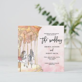 Unique Carousel Theme Wedding Invitation | Zazzle