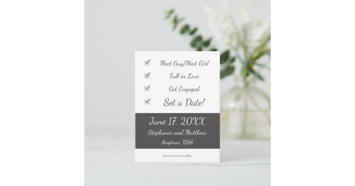 Unique Checklist Save the Date Announcement Postcard | Zazzle