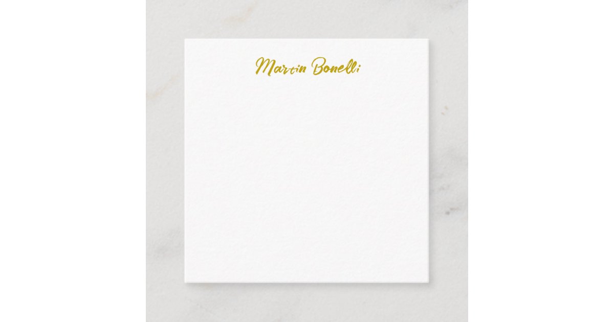 Unique Classic Simple Gold Color Name Calligraphy Enclosure Card | Zazzle