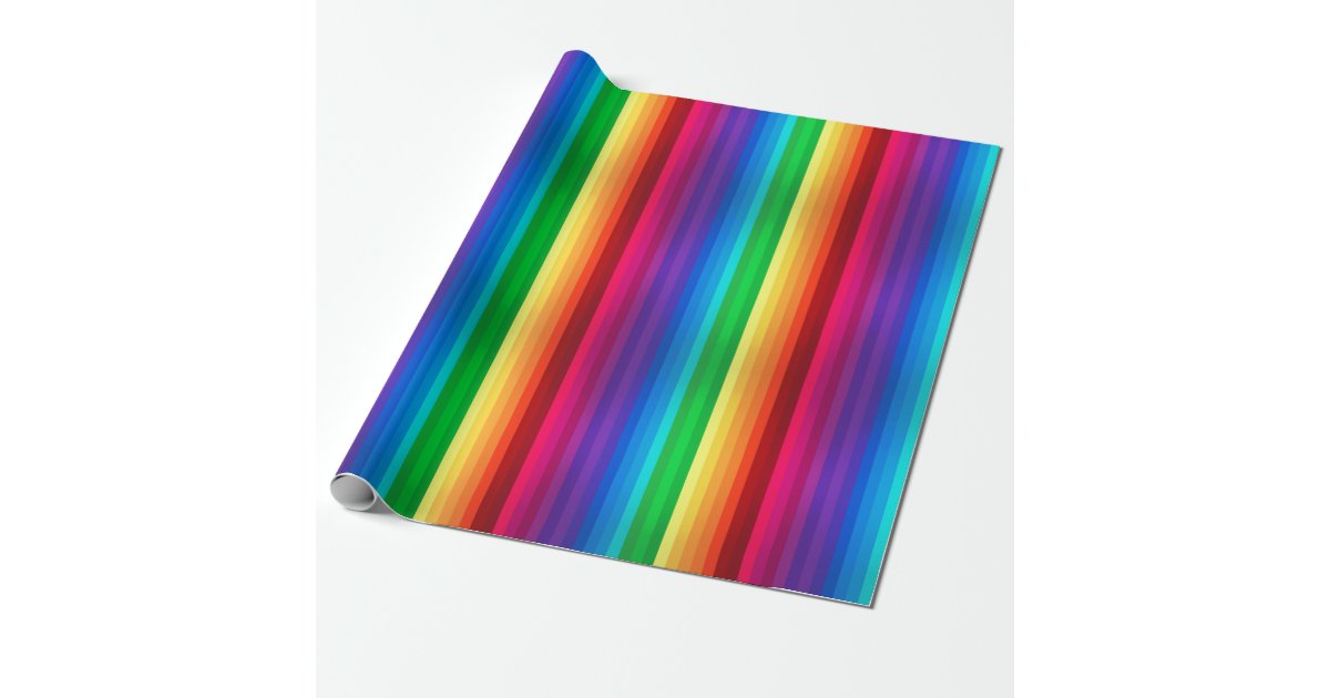 Unique Colorful Seamless Rainbow Stripped Wrapping Paper | Zazzle