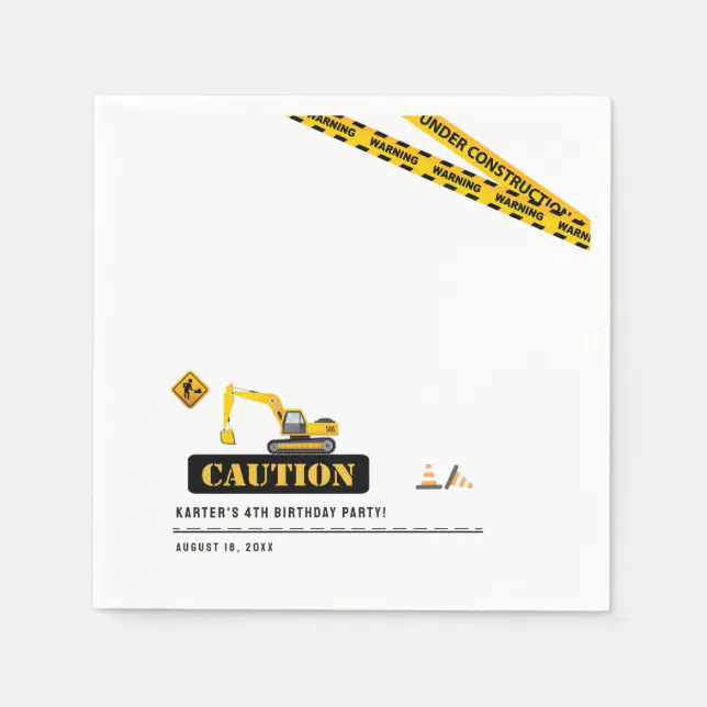 Unique Construction Theme Tool Party Decorations Napkins | Zazzle