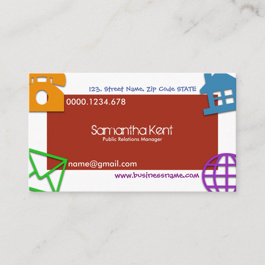 Unique Crafty Large Artistic Icon PR Business Card | Zazzle