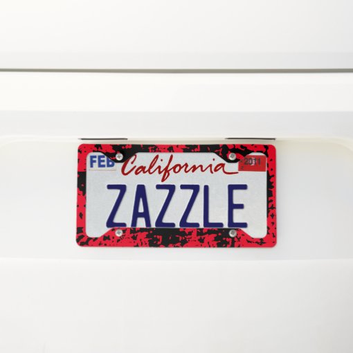 Unique Custom License Plate Frame Black & Red | Zazzle