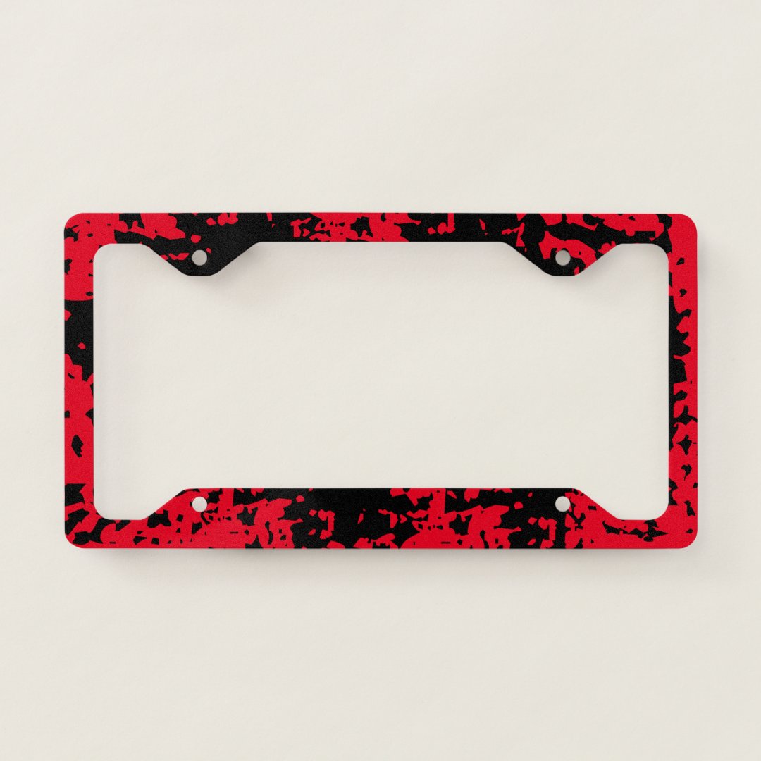 Unique Custom License Plate Frame Black & Red | Zazzle