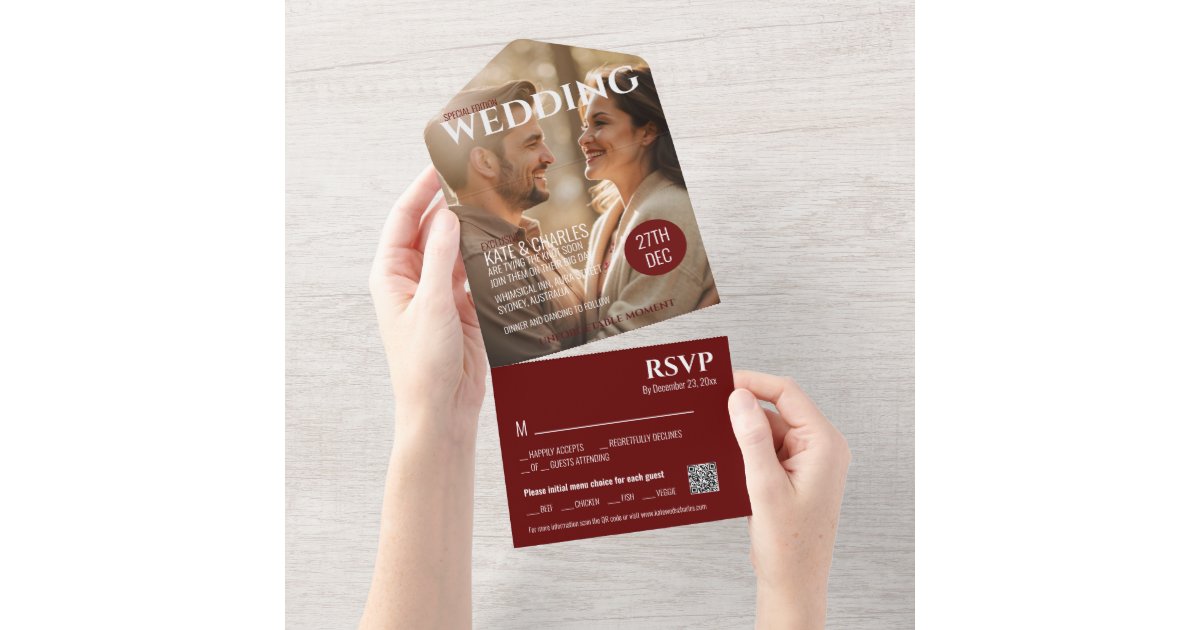 Unique Custom Magazine Style All In One Invitation | Zazzle