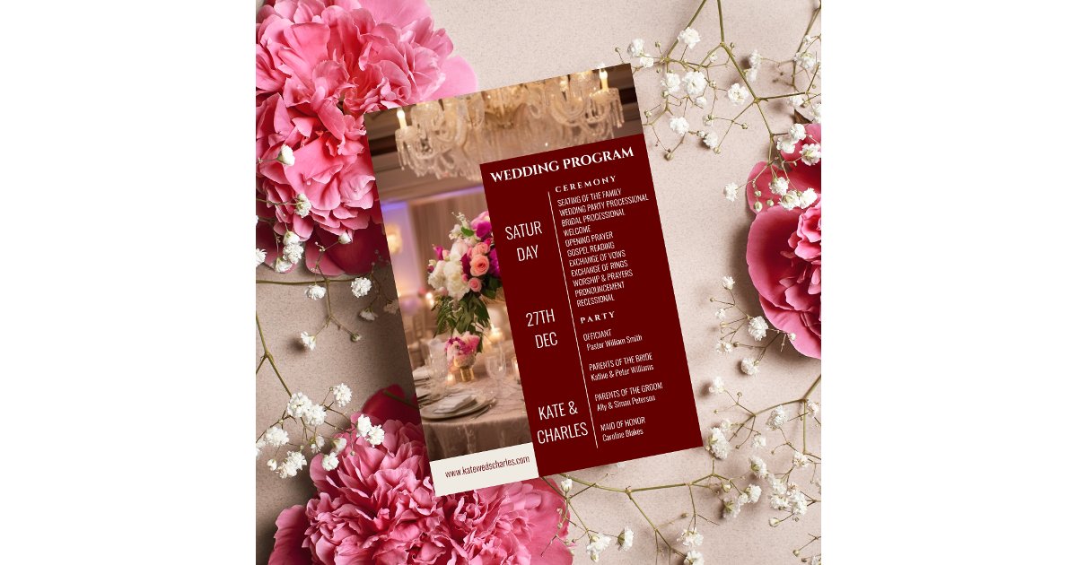 Unique Custom Magazine Style Wedding Program | Zazzle