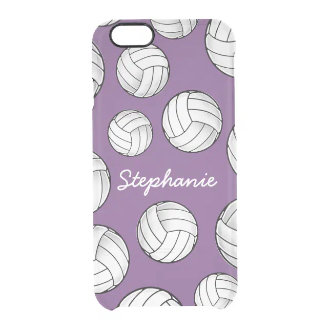 Unique Custom Name Volleyball Purple Uncommon iPhone Case | Zazzle
