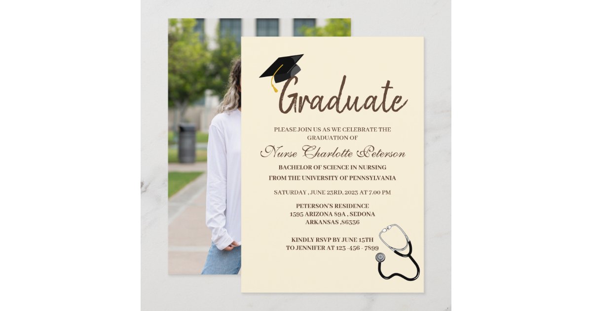 Unique Custom Photo Nurse Graduation Party Invitation | Zazzle