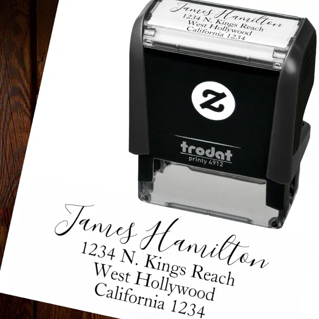 Unique Custom Signature Address Personalized Self-inking Stamp | Zazzle