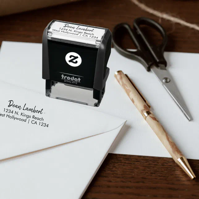 Unique Custom Signature Address Personalized Self-inking Stamp | Zazzle