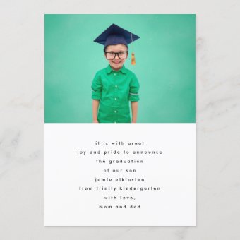Unique Custom Text Photo Kindergarten Graduation Announcement | Zazzle