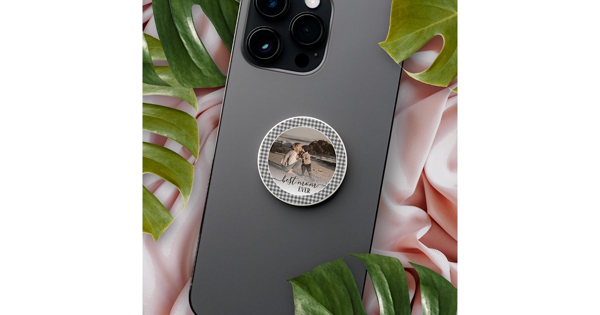 Unique Cute Best Mom Ever Custom Photo PopSocket | Zazzle