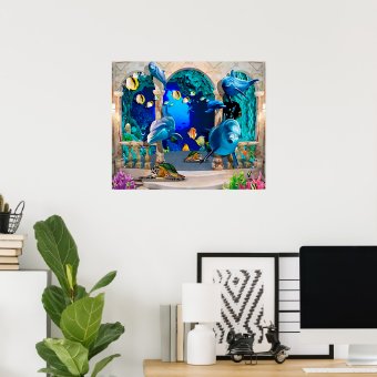 Unique design of under the sea & underwater world poster | Zazzle