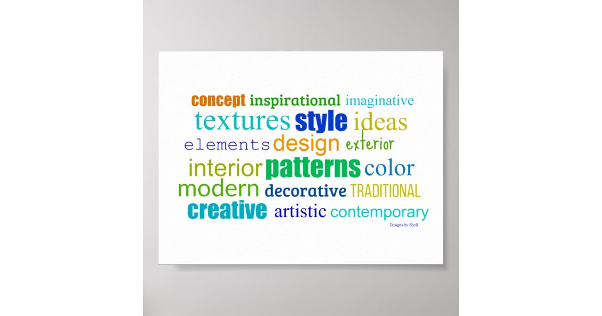 Unique Design Word Collage Poster | Zazzle