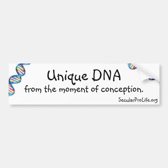 Unique DNA from the moment of conception. Bumper Sticker | Zazzle.com