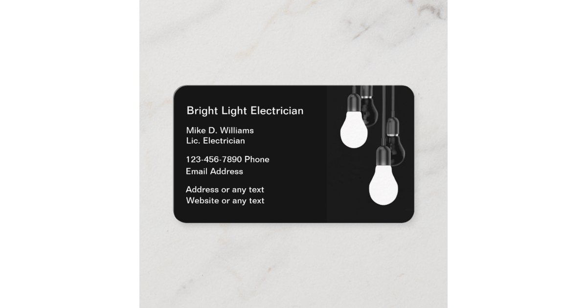 Unique Electric Lighting Business Cards | Zazzle