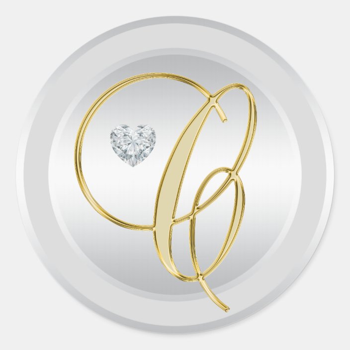 Unique Elegant Silver Gold Monogrammed Initial 'C' Classic Round ...