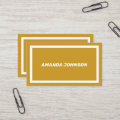 Unique Elegant Yellow Mustard Typography Script Business Card | Zazzle