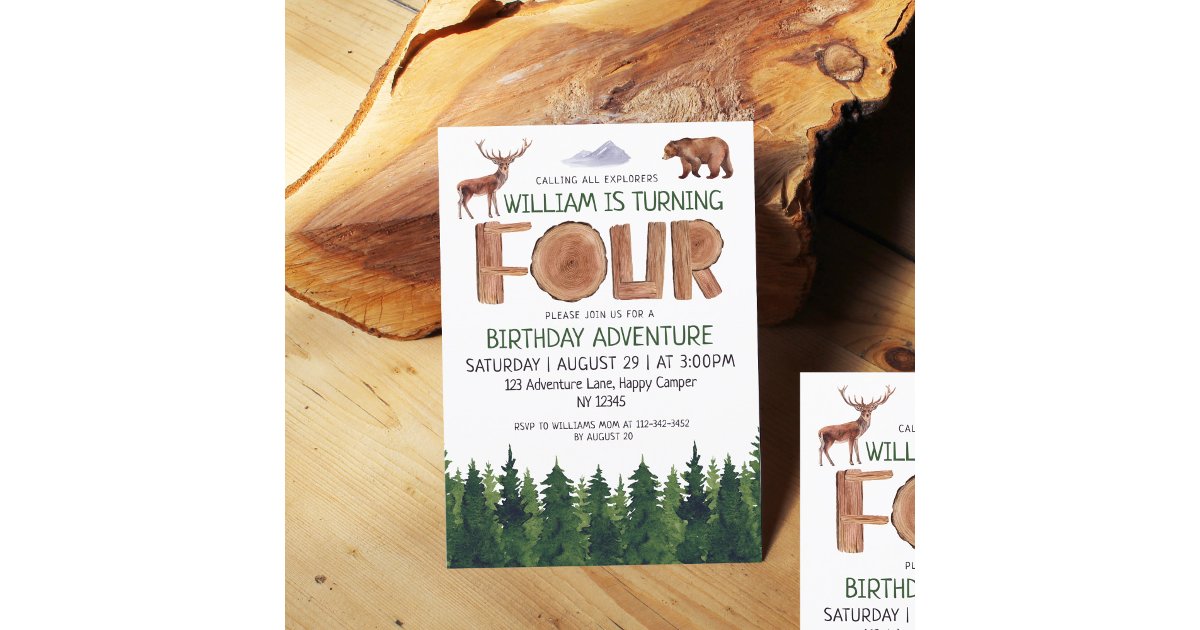 Unique Explorer Boys 4th Birthday Invitation | Zazzle
