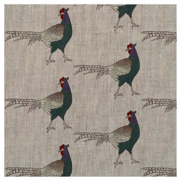 Vintage Inspired Pheasant Bird Fabric Print | Zazzle.com