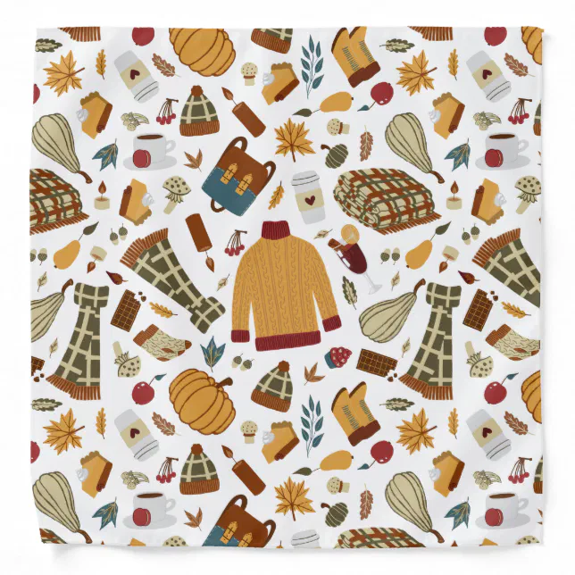 Unique Fall Leaves Harvest Autumn Pumpkins Bandana | Zazzle
