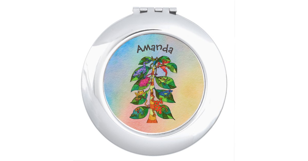 Unique Frog Tree of Life Watercolor Personalized Vanity Mirror | Zazzle
